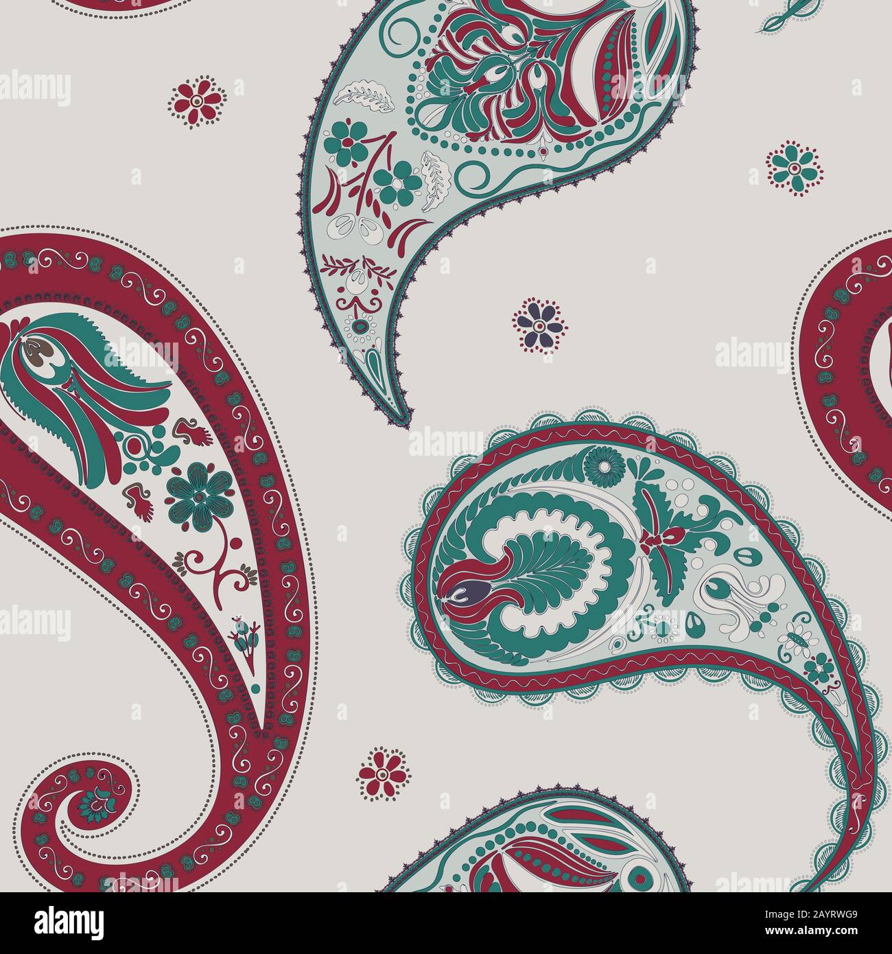 Hand drawn paisley seamless pattern, vector background Stock Vector ...