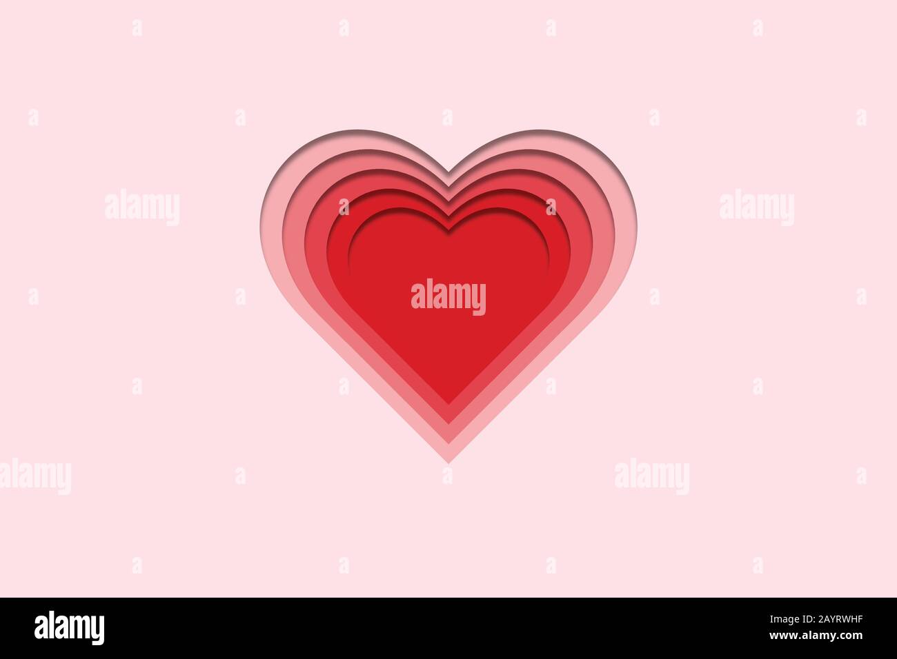 Red heart paper cut shapes. Vector design layout for cards, flyers ...