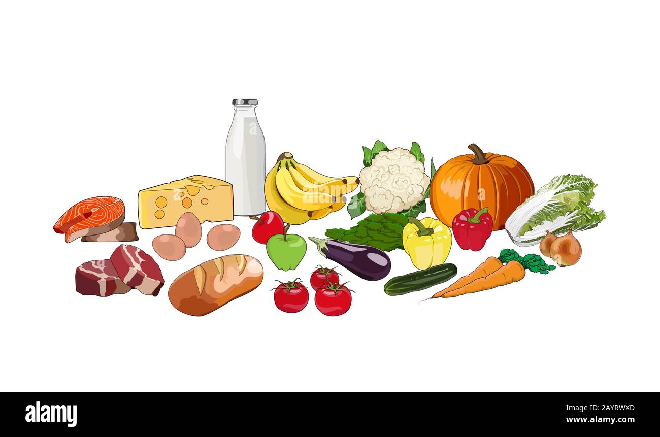 Fruit Vegetables Meat