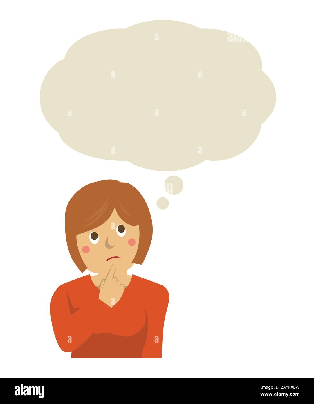 woman thinking / vector illustration Stock Vector Image & Art - Alamy