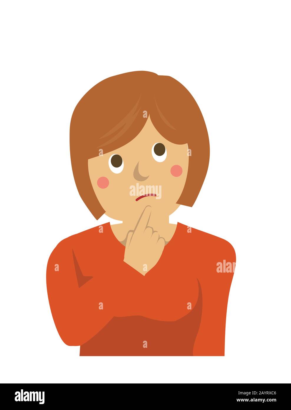 woman thinking / vector illustration Stock Vector Image & Art - Alamy