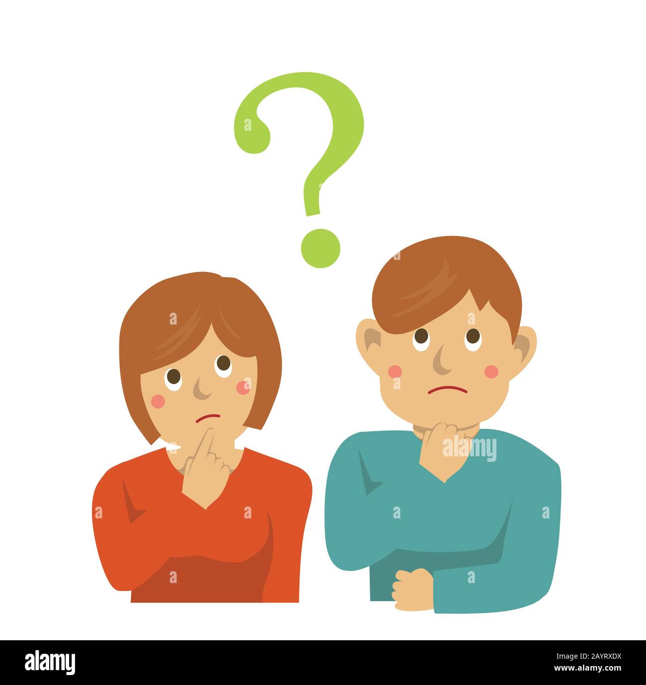 Woman thinking man background Stock Vector Images - Alamy