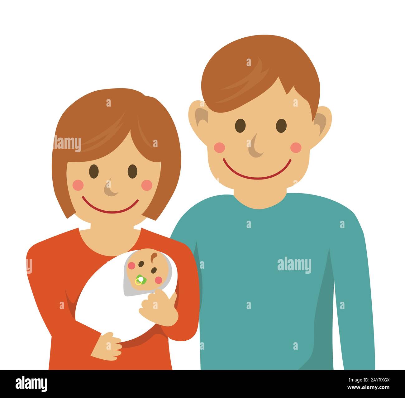 Happy family vector illustration / with baby Stock Vector Image & Art ...