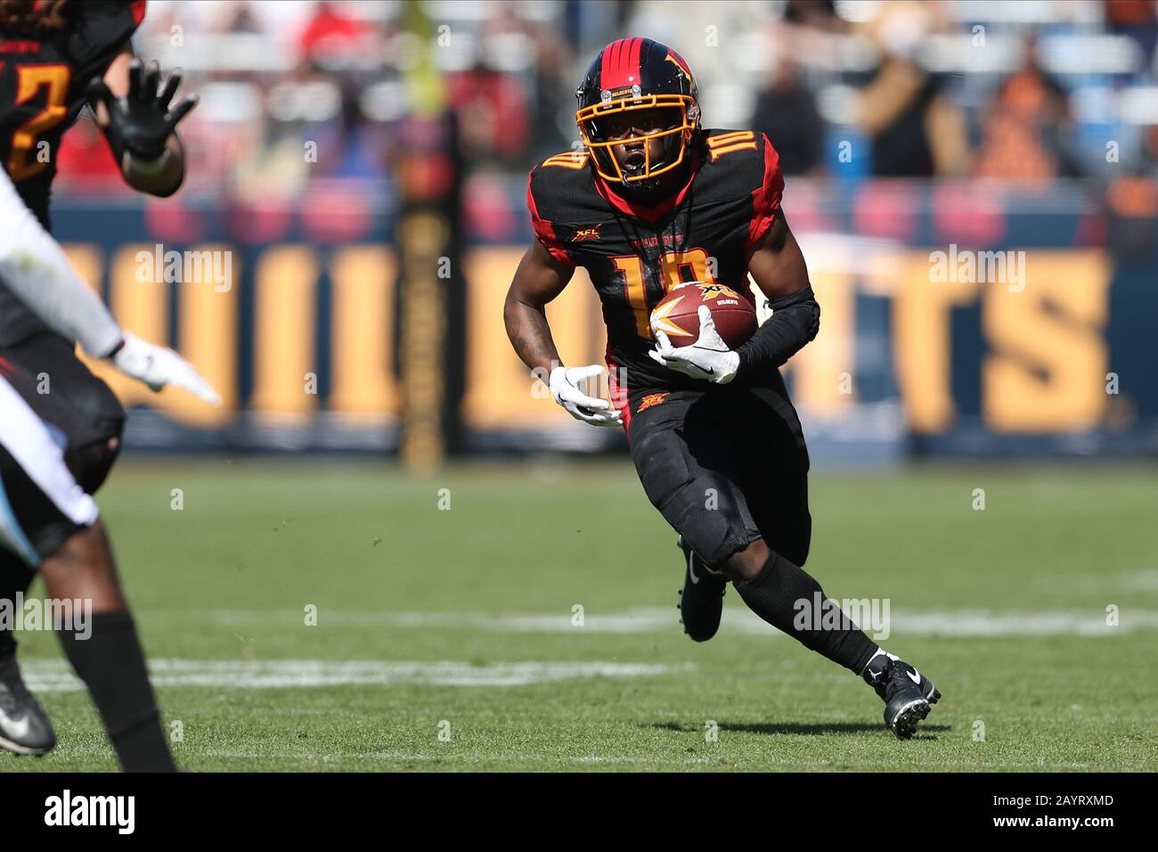 February 16, 2020: LA Wildcats running back Larry Rose (24) eyes a ...