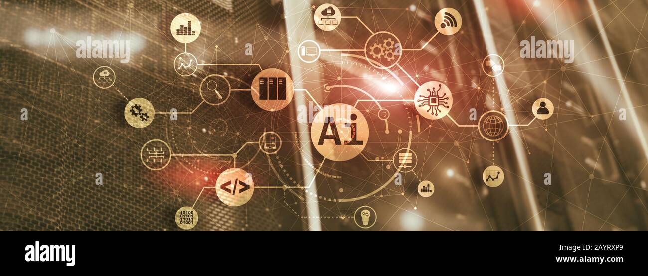 Artificial Intelligence Panoramic Background. For your business project ...