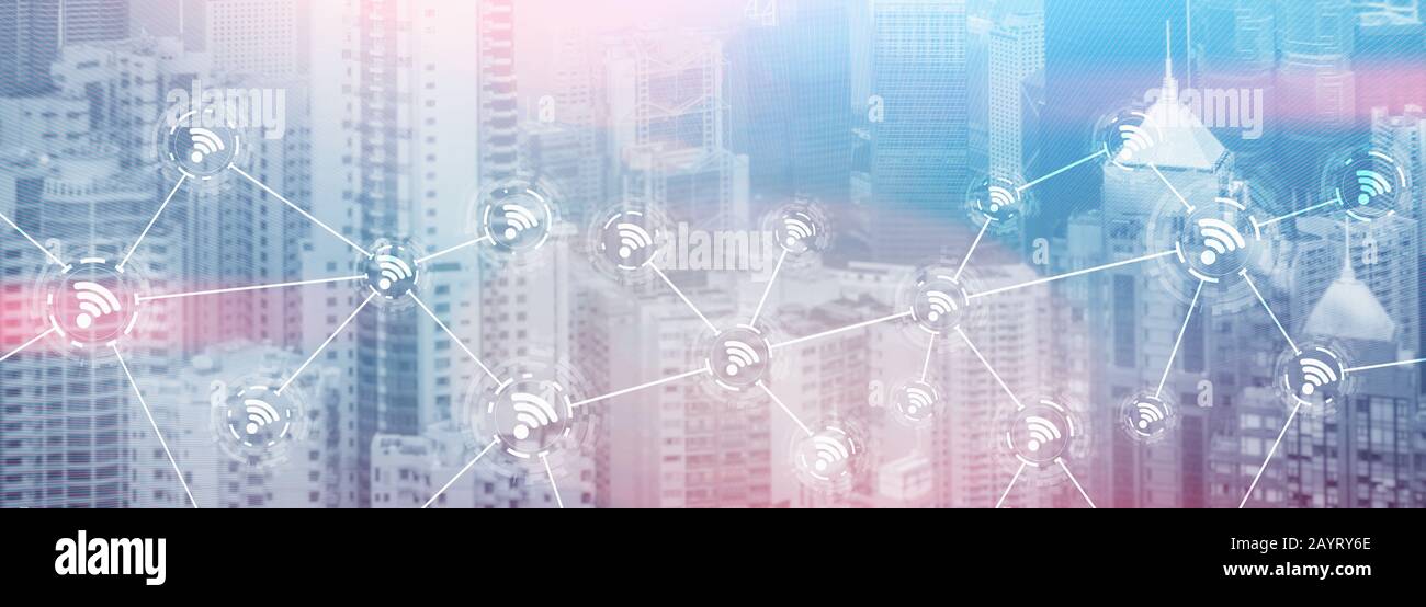 Wifi city communication technology fast internet connection 5g wireless ...