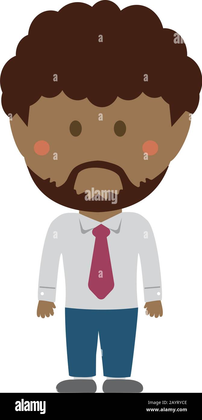 Cartoon deformed male person vector illustration ( black people ...