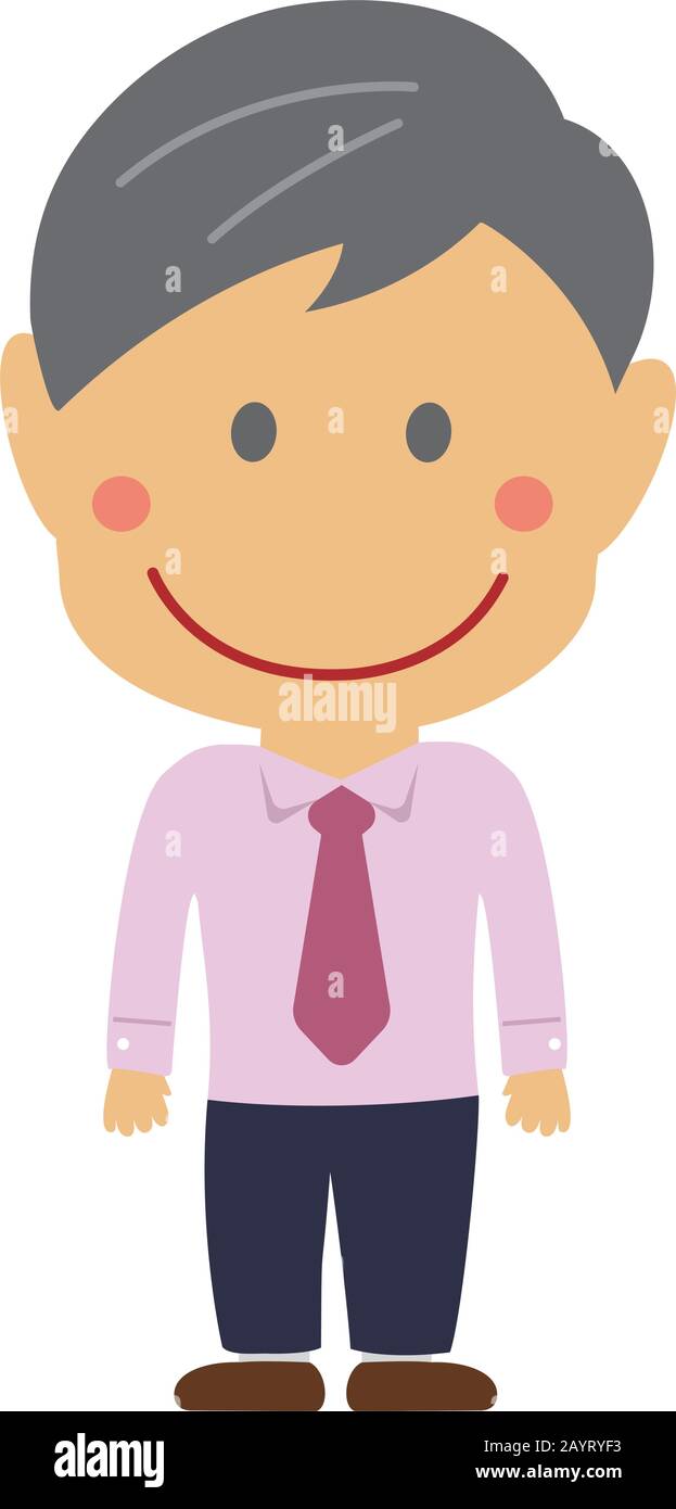 Cartoon deformed male person vector illustration ( Asian/Japanese ...