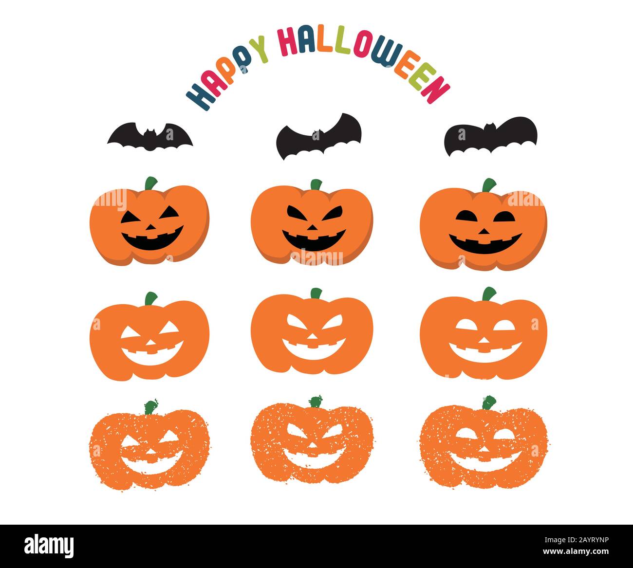 Halloween pumpkin head illustration set Stock Vector Image & Art - Alamy