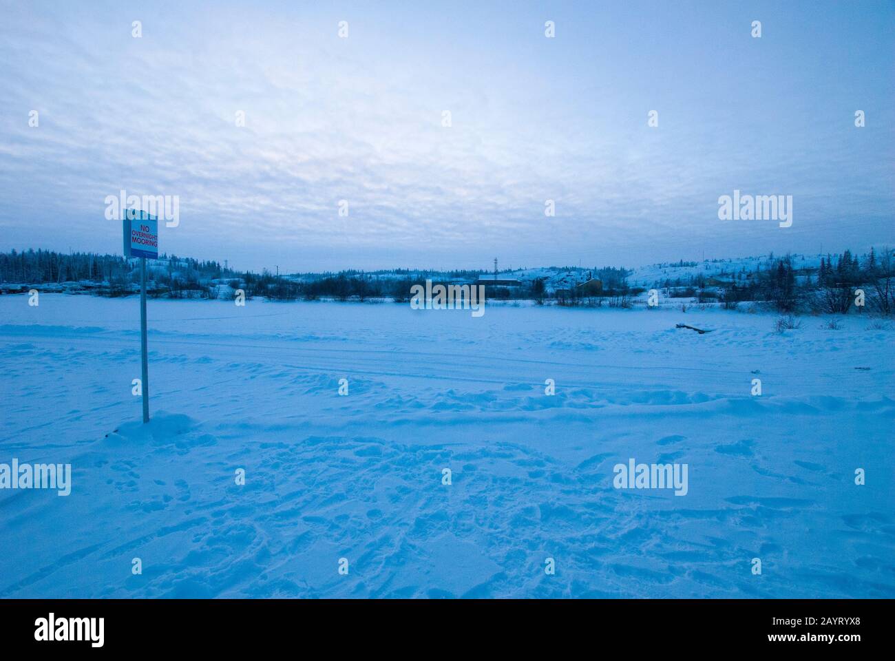 View out over Yellowknife Inlet from the Giant Mine boat launch in ...