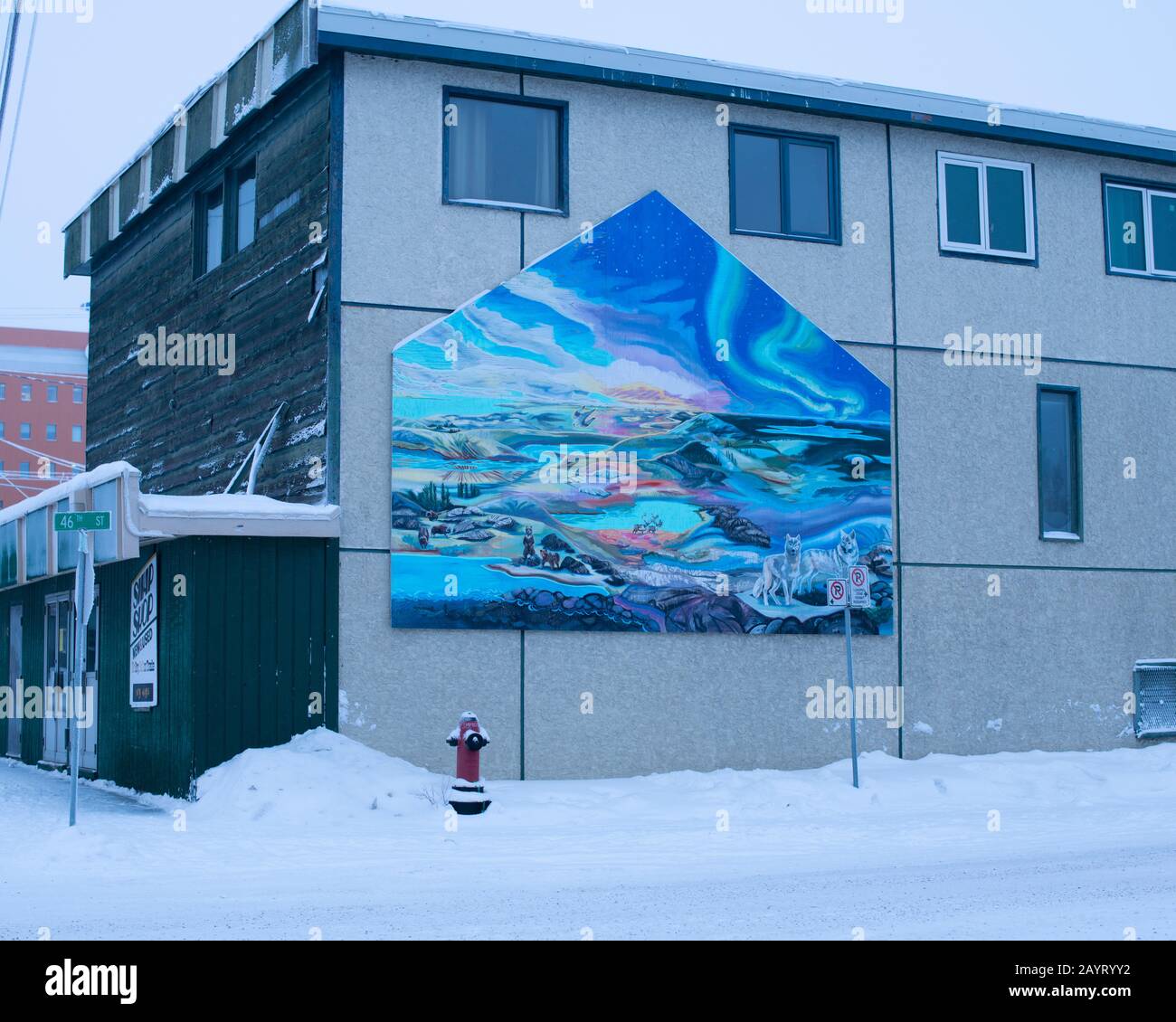 Outdoor mural of Yellowknife in Yellowknife, Northwest Territories ...