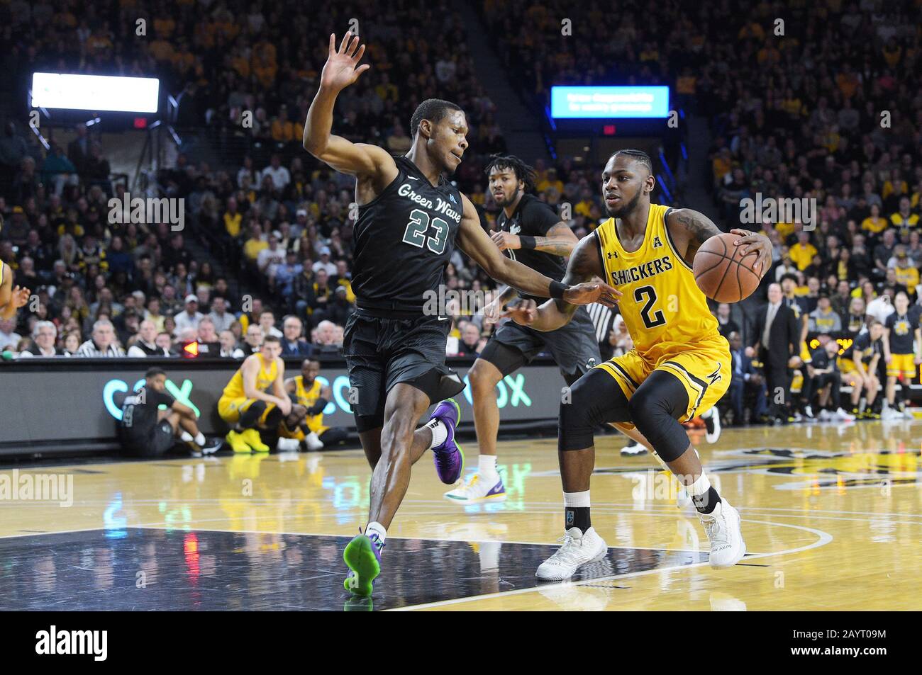 Wichita, Kansas, USA. 16th Feb, 2020. Wichita State Shockers guard ...