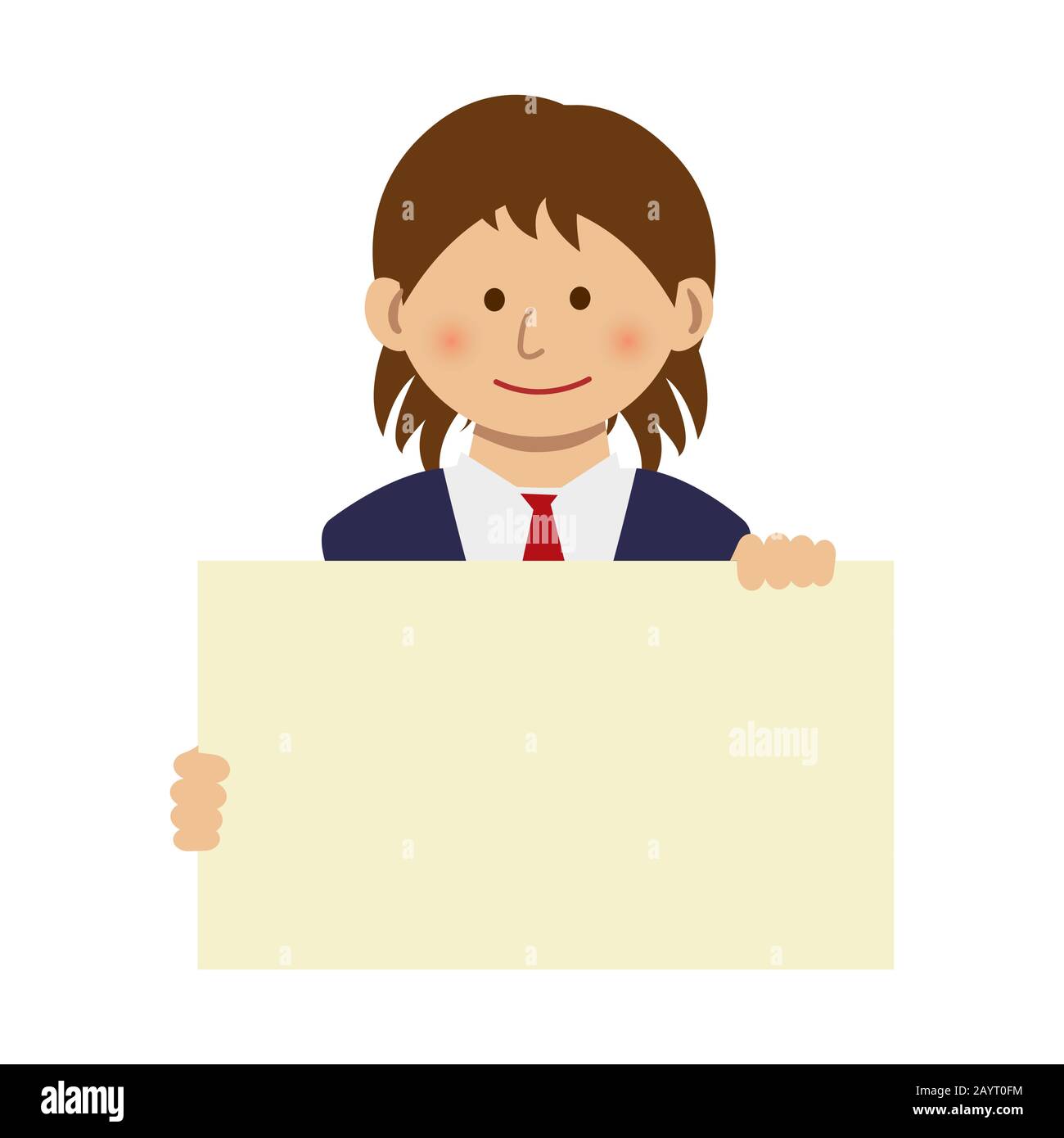 Woman holding a paper Board (placard) illustration Stock Vector Image ...