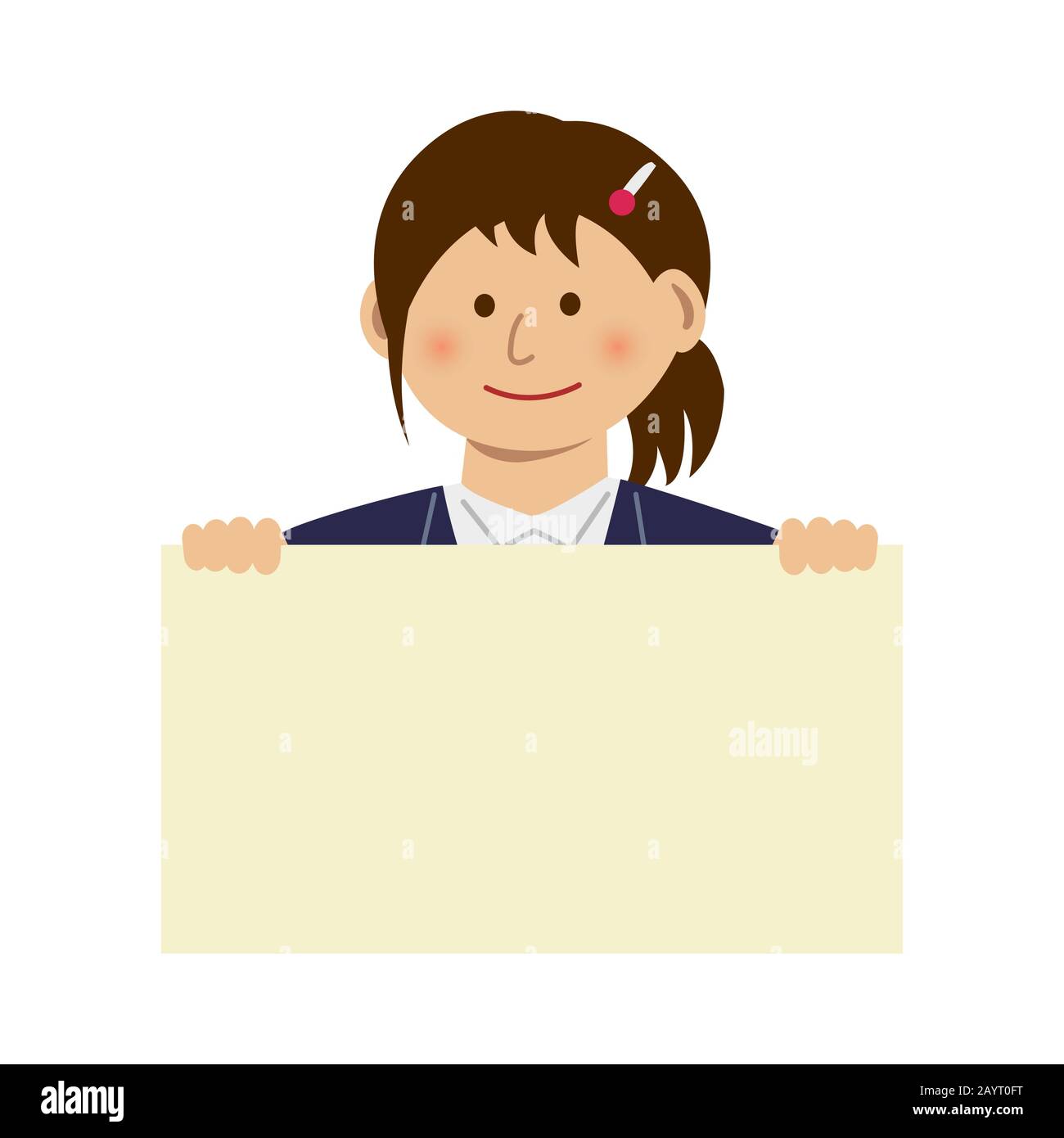 Woman holding a paper Board (placard) illustration Stock Vector Image ...