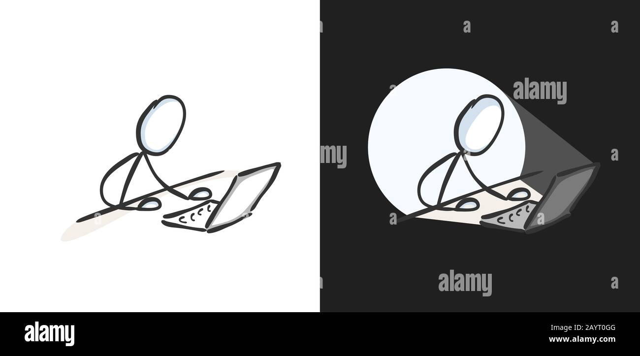 Studying or working on laptop. Using computer for social media and ...