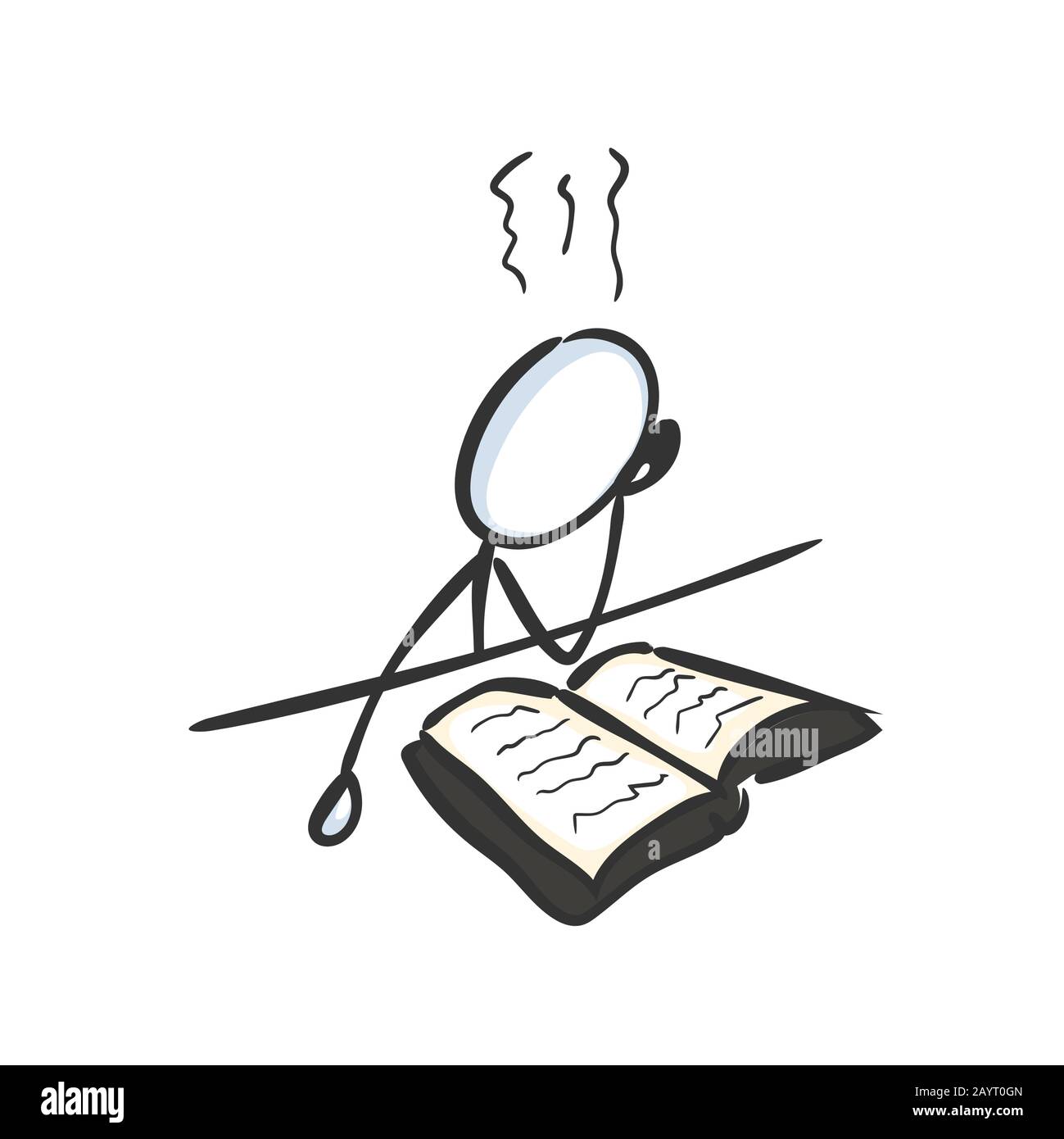 Studying hard. Memorizing book. Preparing for exam. Learn revise ...