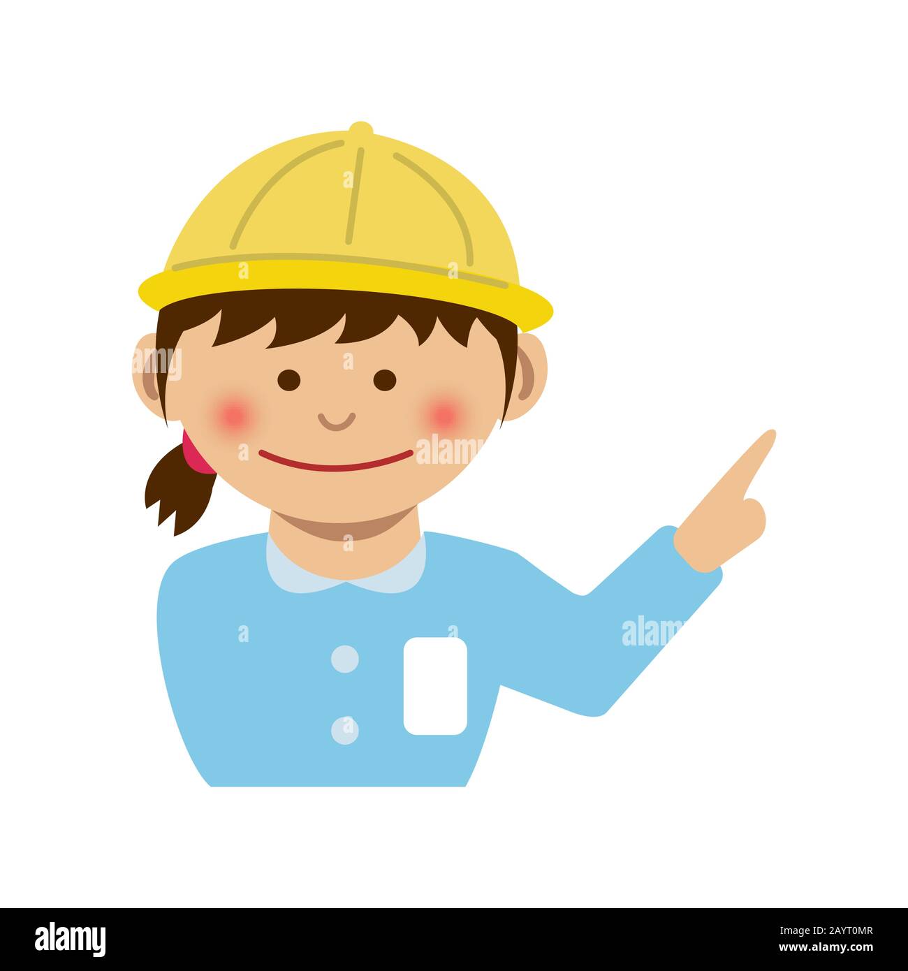 Asian Girl pointing at something illustration Stock Vector Image & Art ...