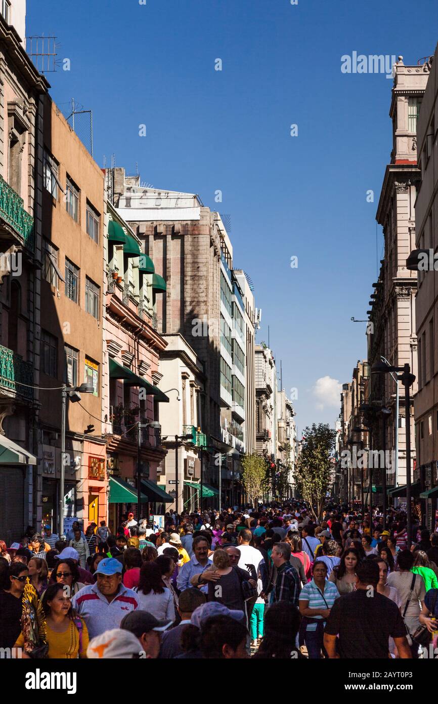 Old down town near zocalo, city center, Mexico City, Mexico, Central ...