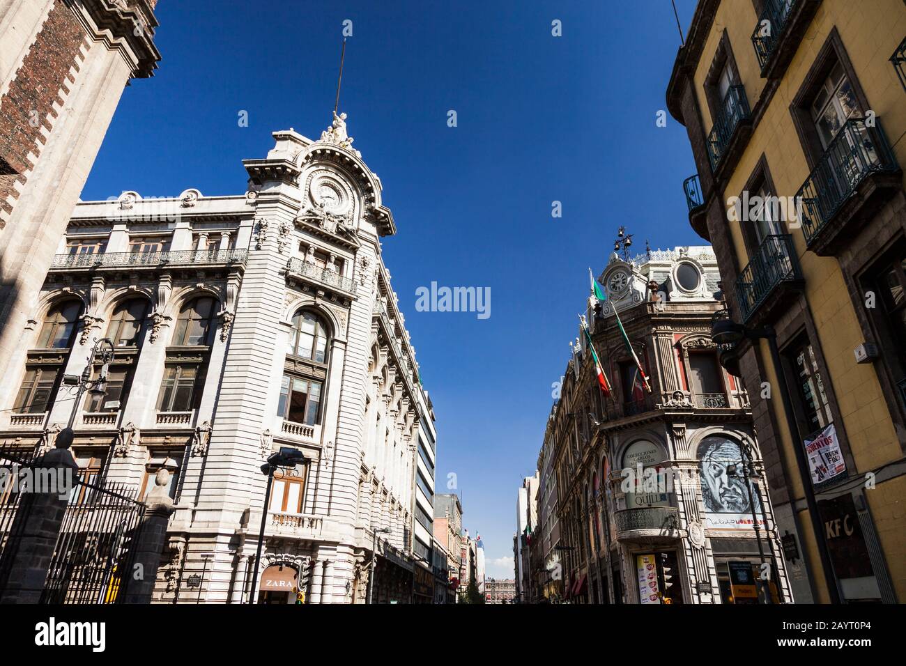 Old down town near zocalo, city center, Mexico City, Mexico, Central ...