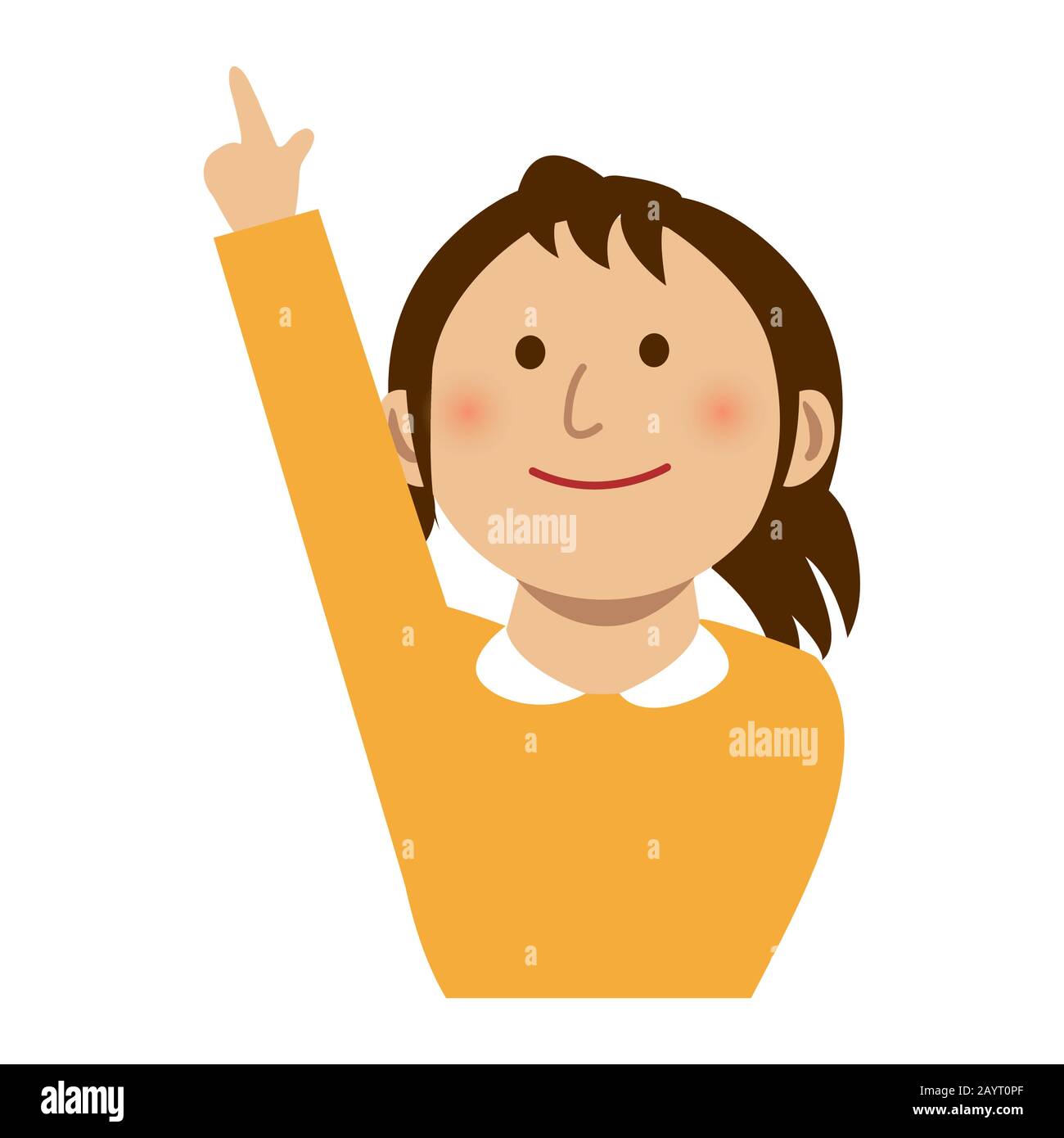 Young asian woman pointing something / vector illustration Stock Vector ...