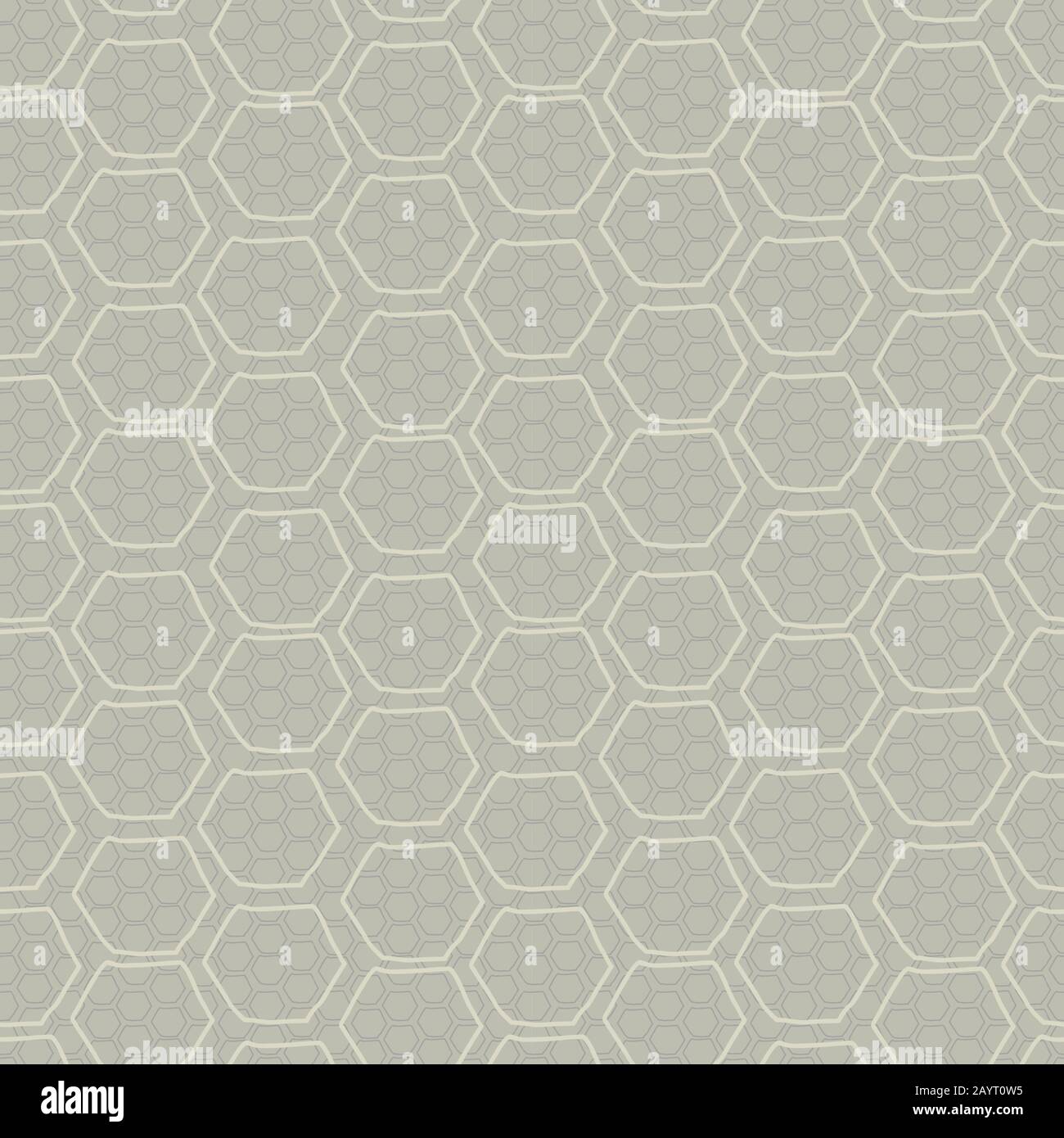 Hexagon doodles over hexagon pattern, vector seamless repeat surface ...