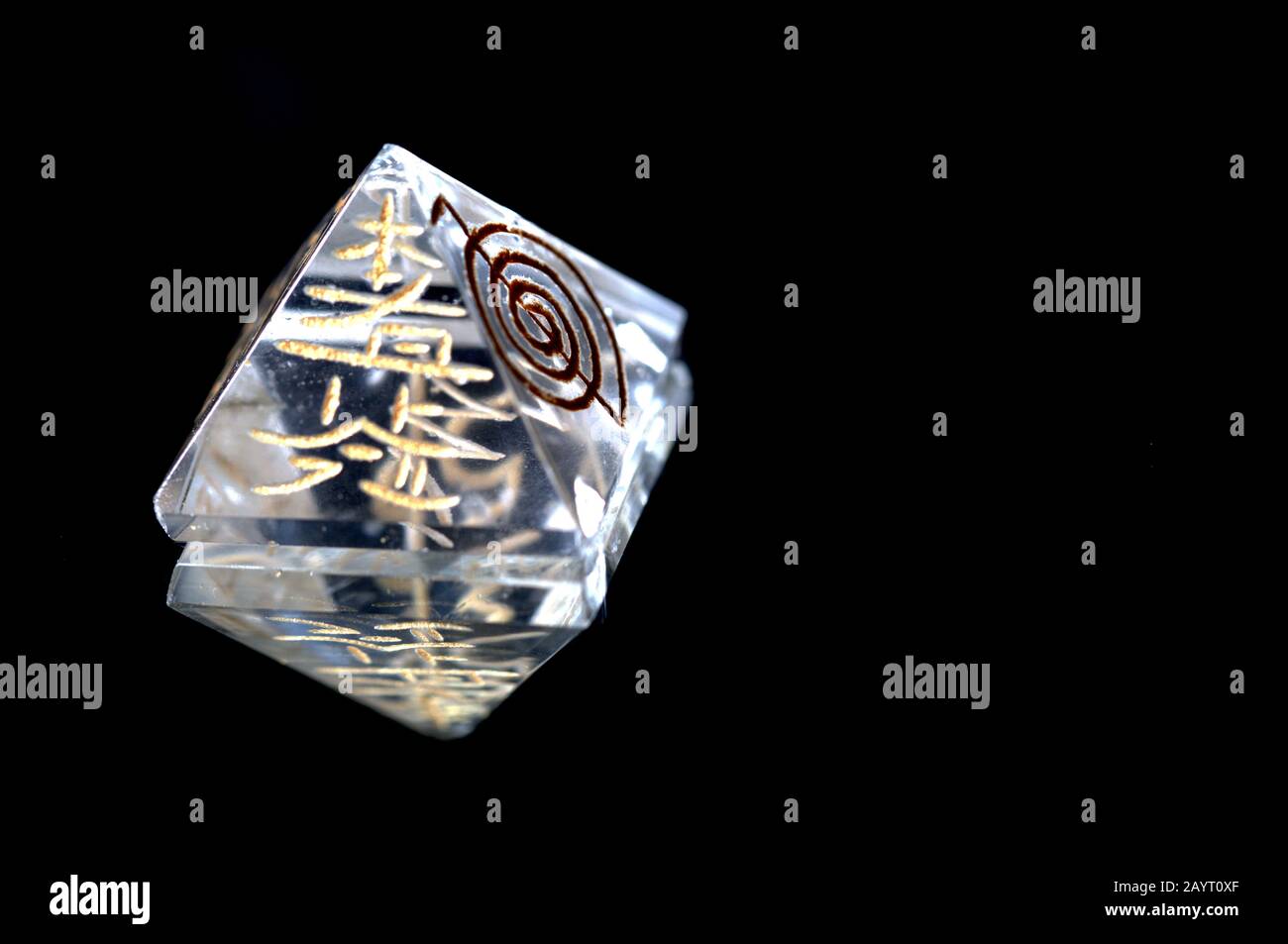 Crystal in Pyramid Shape With REIKI symbols : Cho Ku Rei means Power ...