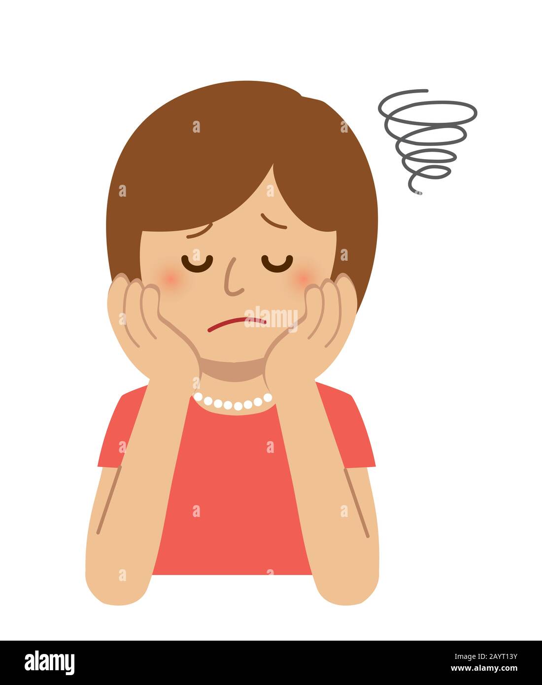 thinking / troubled / suffering woman illustration Stock Vector Image ...