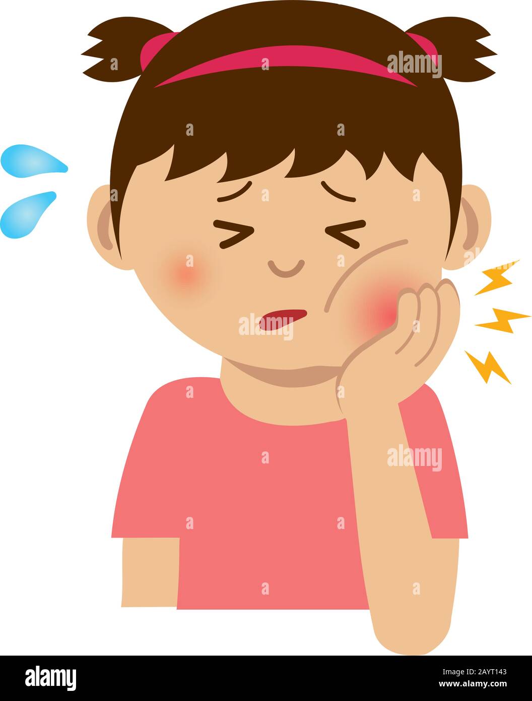 Toothache Cartoon Girl
