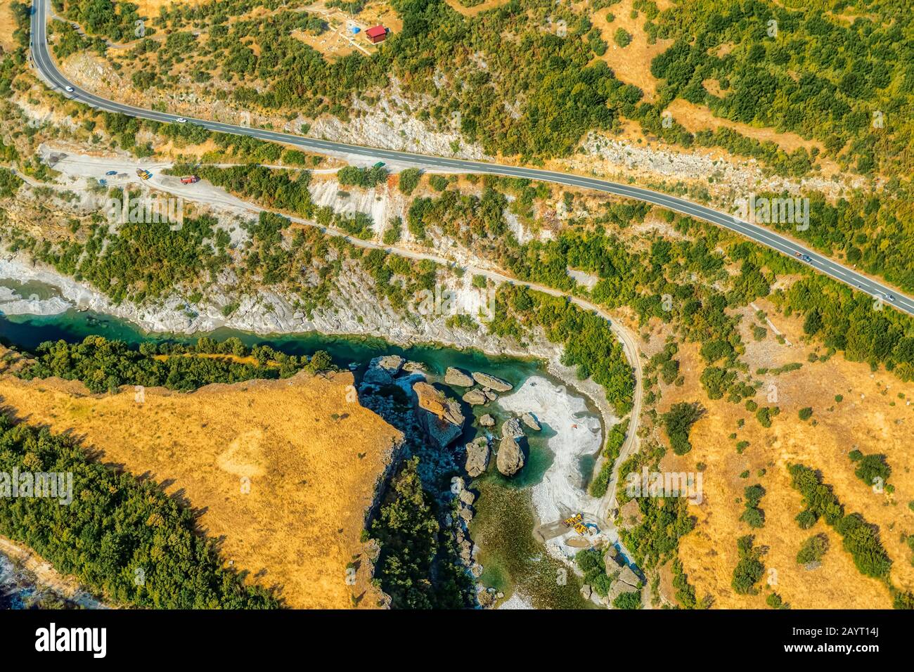 Moraca River canyon - aerial Stock Photo - Alamy