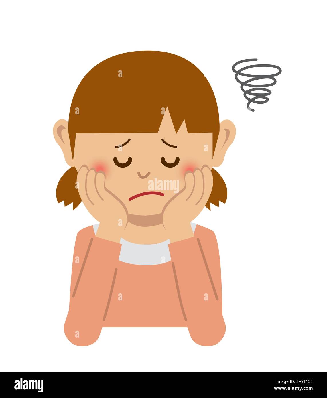 thinking / troubled / suffering woman illustration Stock Vector Image ...