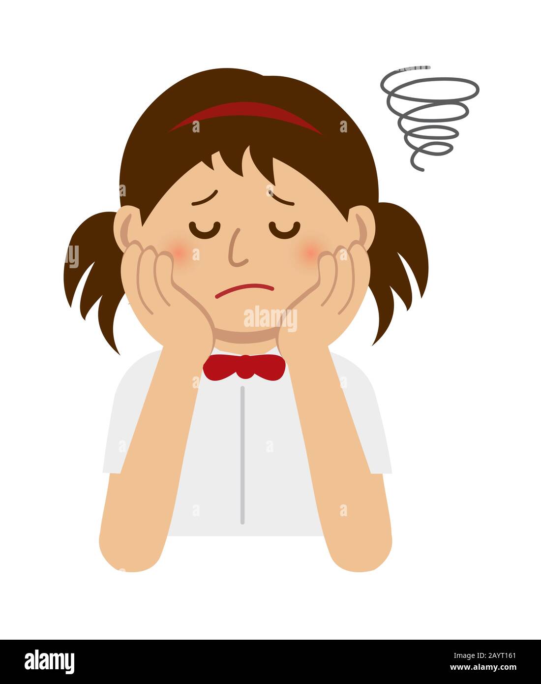 thinking / troubled / suffering woman illustration Stock Vector Image ...