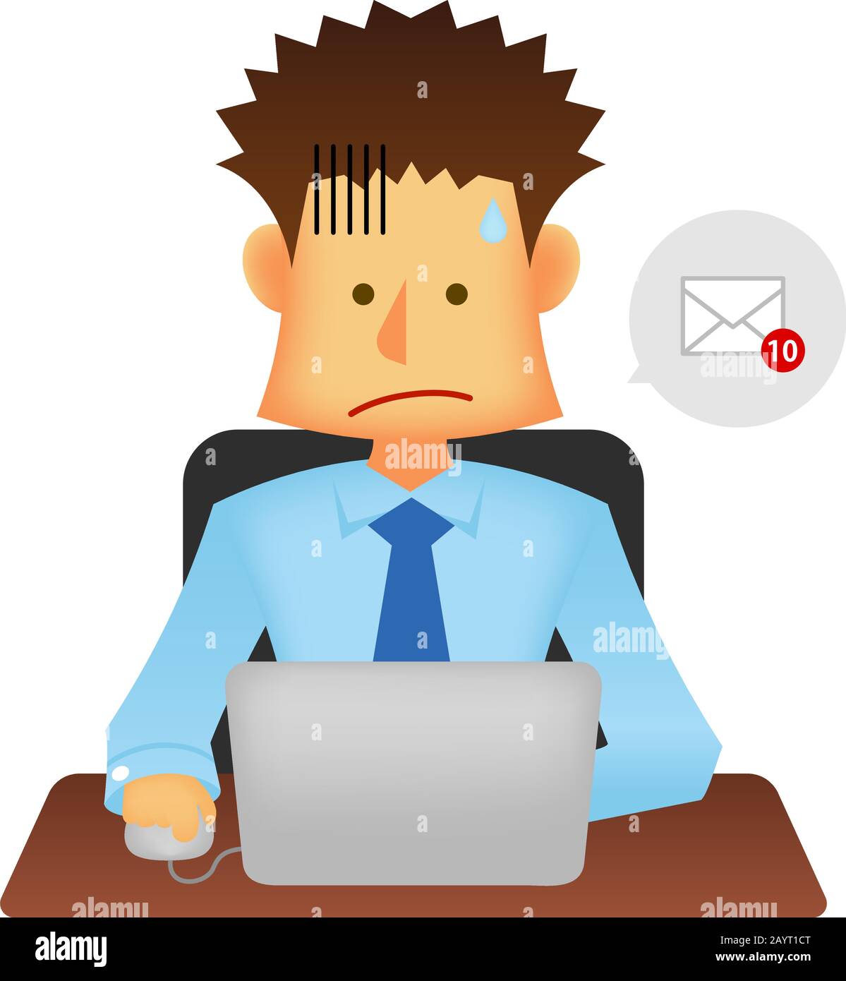 Unhappy sad tired young Stock Vector Images - Alamy