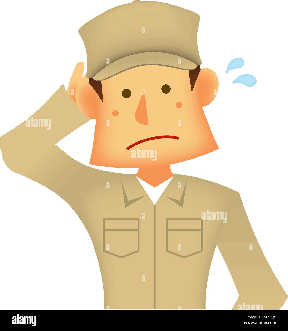 Confused young employee Stock Vector Images - Alamy