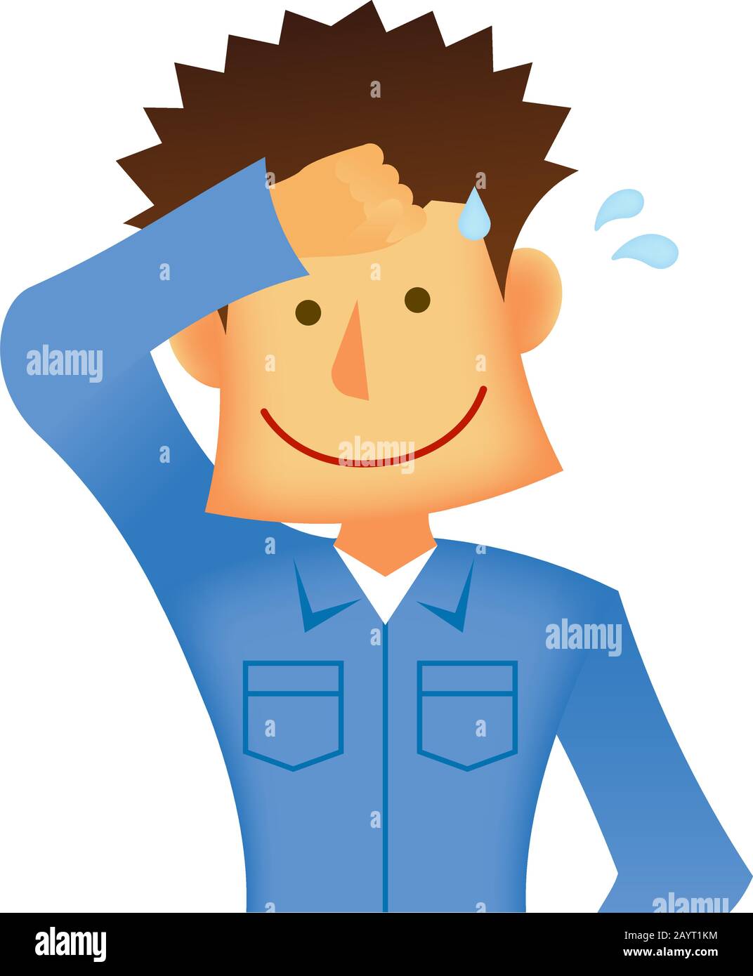Wiping sweat Stock Vector Images - Alamy
