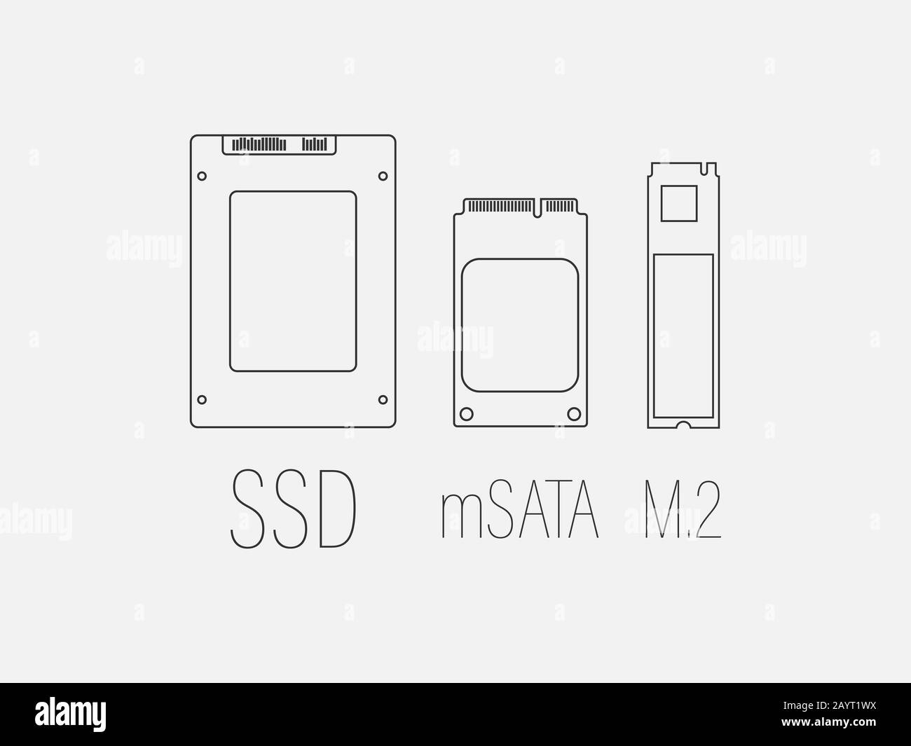Ssd mSATA, M2, SSD icon. Vector illustration, flat design Stock Vector ...