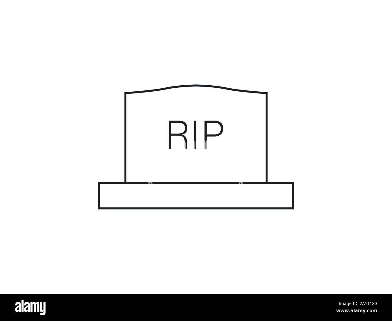 Gravestone, graveyard, rip icon. Vector illustration, flat design Stock ...