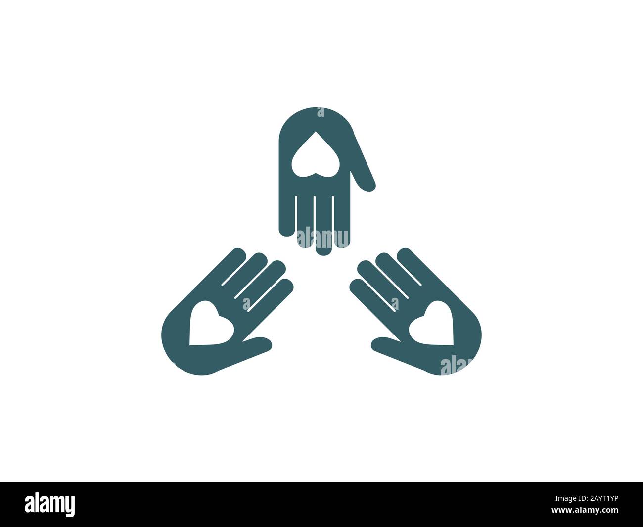 Charity, hand, volunteer icon. Vector illustration, flat design Stock ...