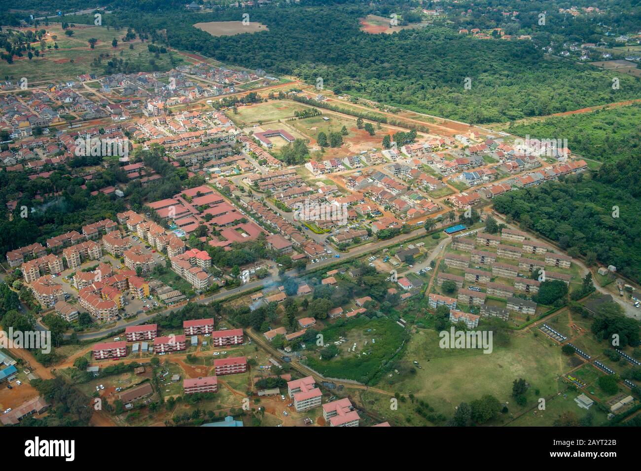 Aerial view of suburbs of Nairobi, Kenya Stock Photo - Alamy