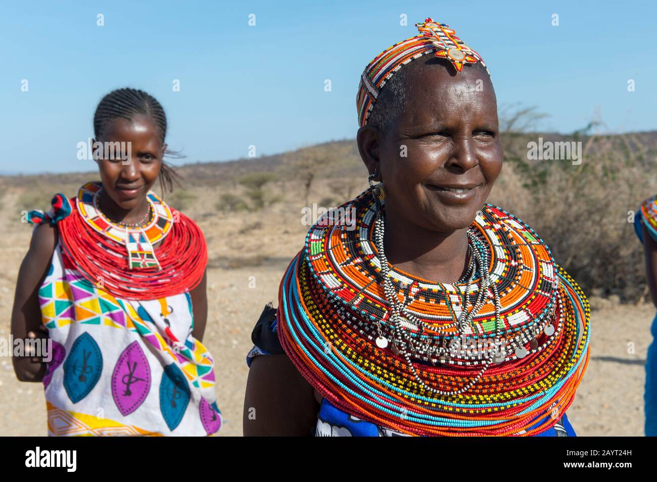 Portrait of a Samburu woman at a Samburu village near Samburu National ...