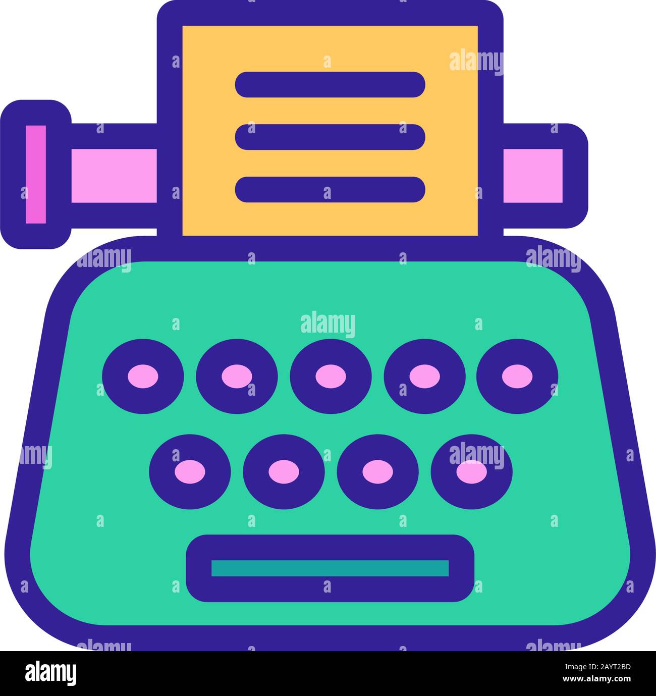 typewriter icon vector. Isolated contour symbol illustration Stock ...