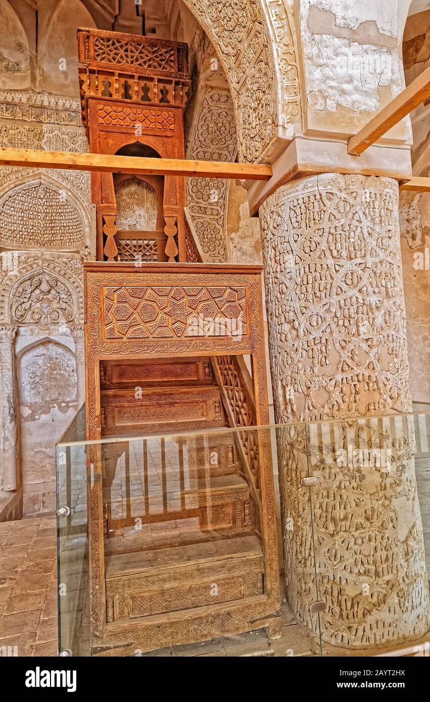 Minbar in old mosque Stock Photo - Alamy