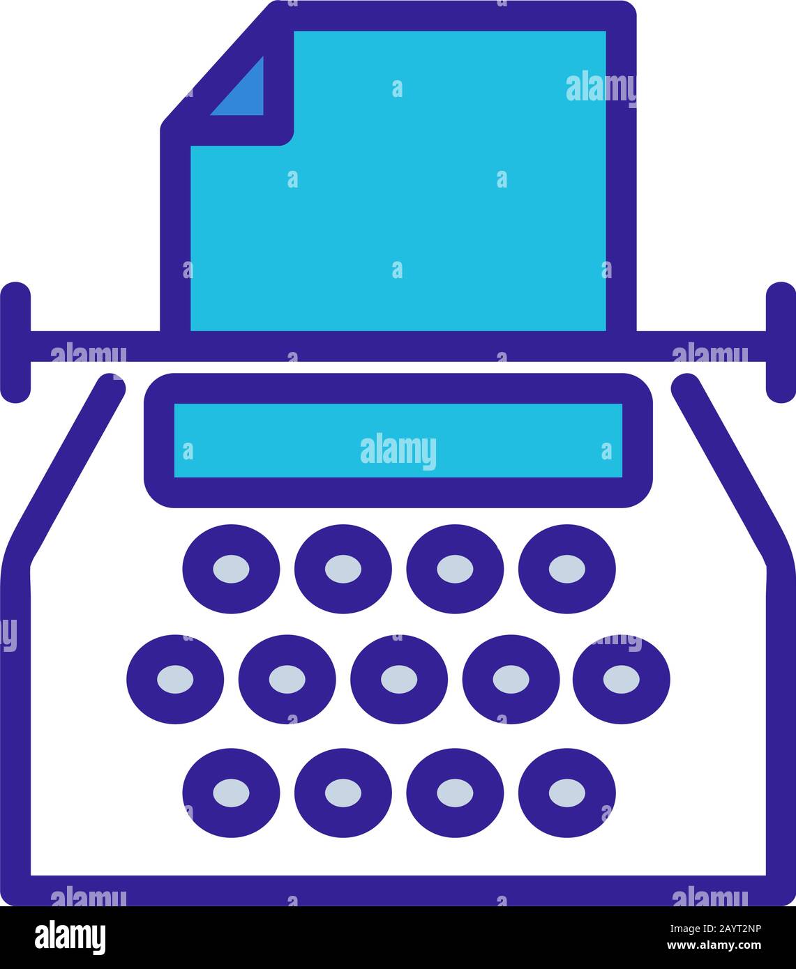 typewriter icon vector. Isolated contour symbol illustration Stock ...