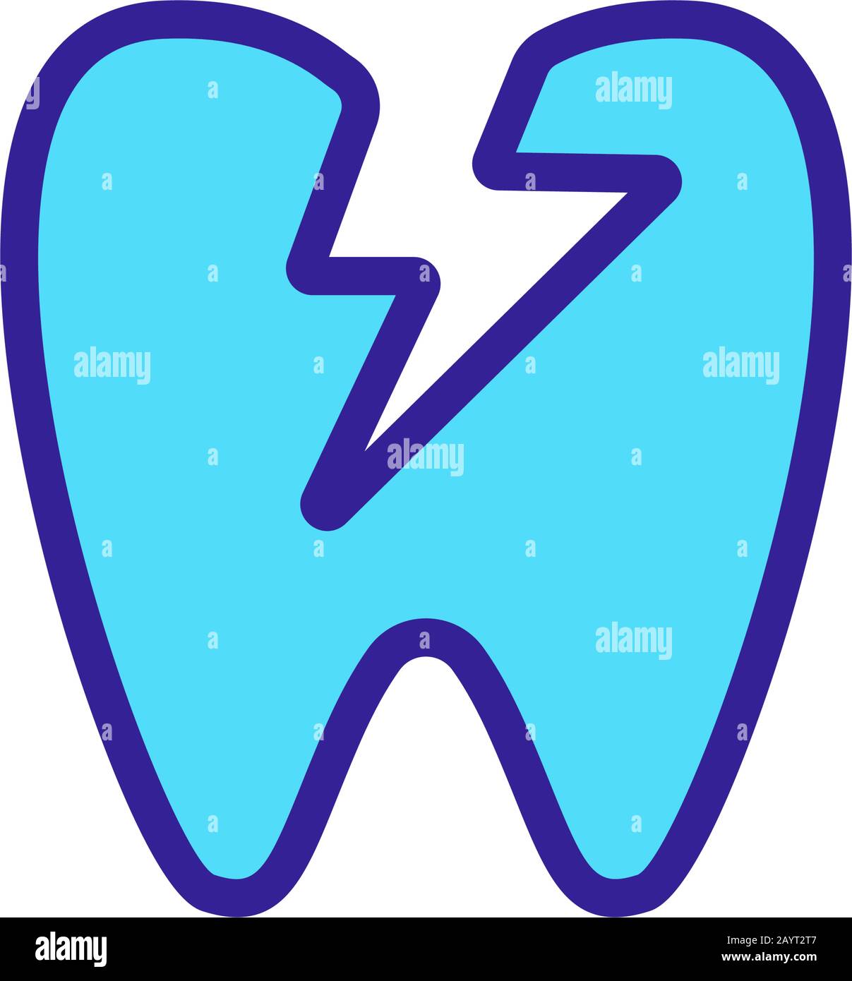 toothache icon vector. Isolated contour symbol illustration Stock ...