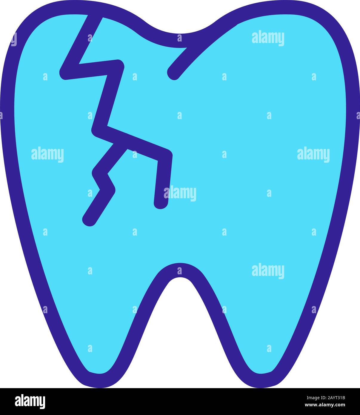 toothache icon vector. Isolated contour symbol illustration Stock ...
