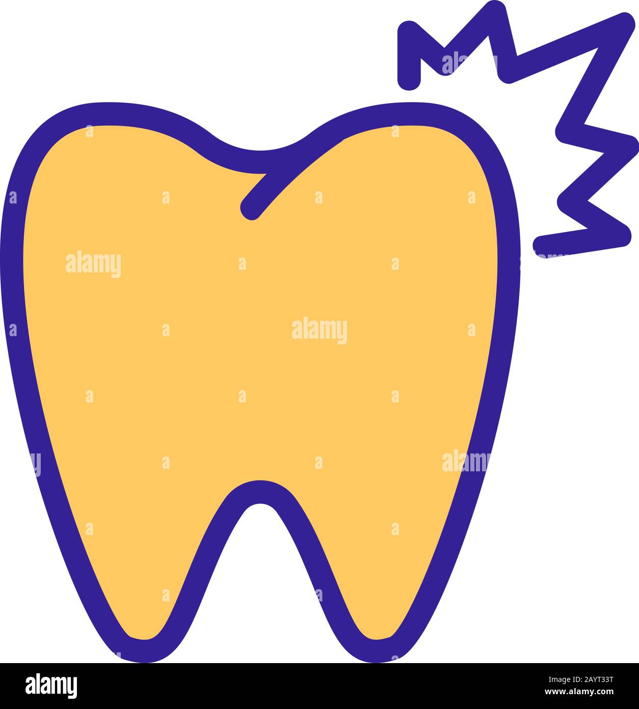 toothache icon vector. Isolated contour symbol illustration Stock ...