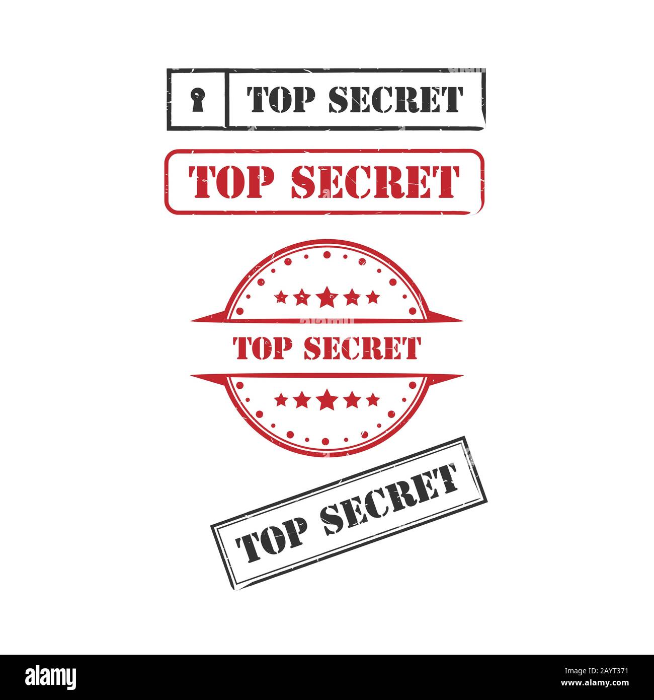 Top secret grunge rubber stamp lettring vector image. Set of grunge ...