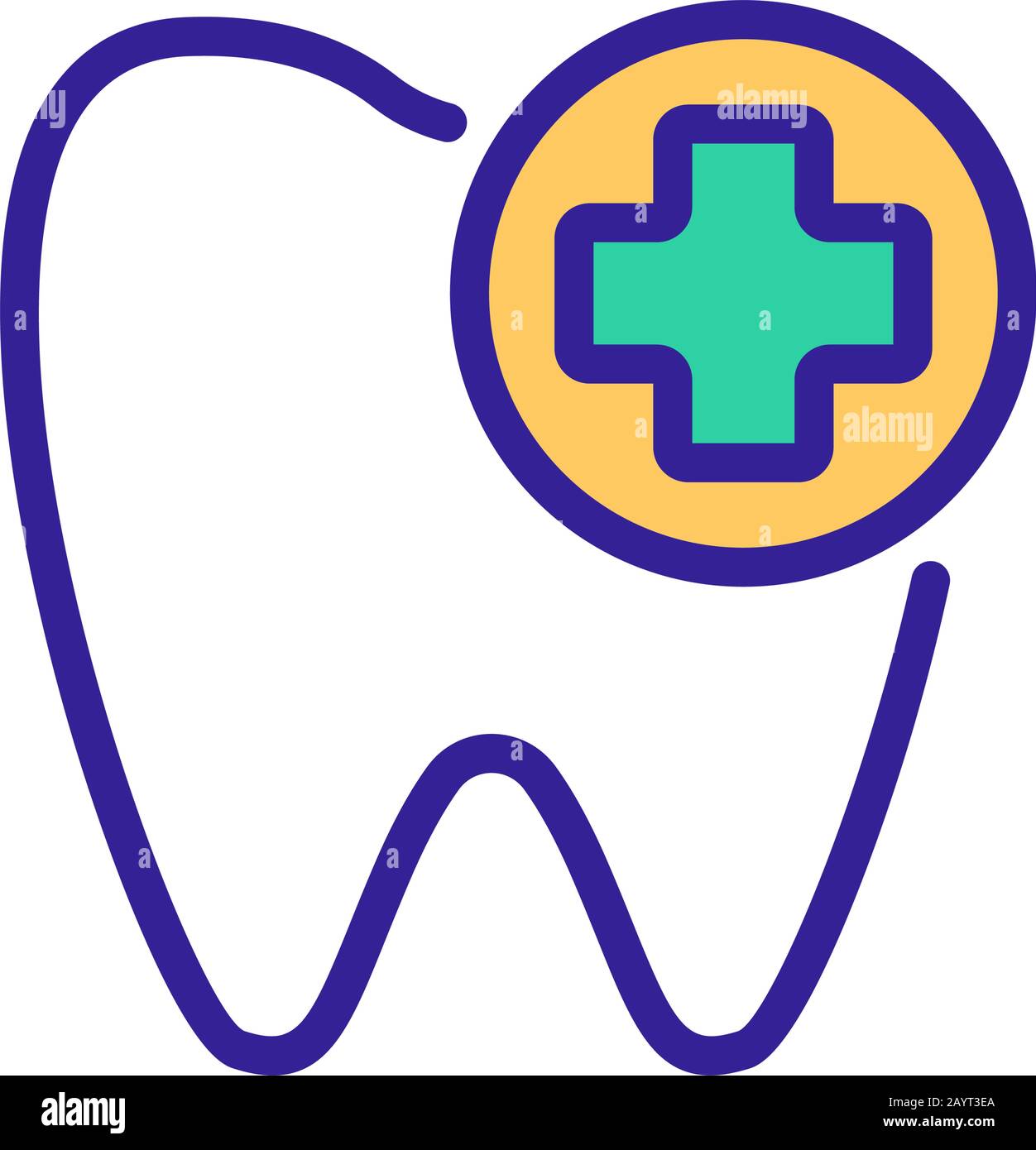 toothache icon vector. Isolated contour symbol illustration Stock ...
