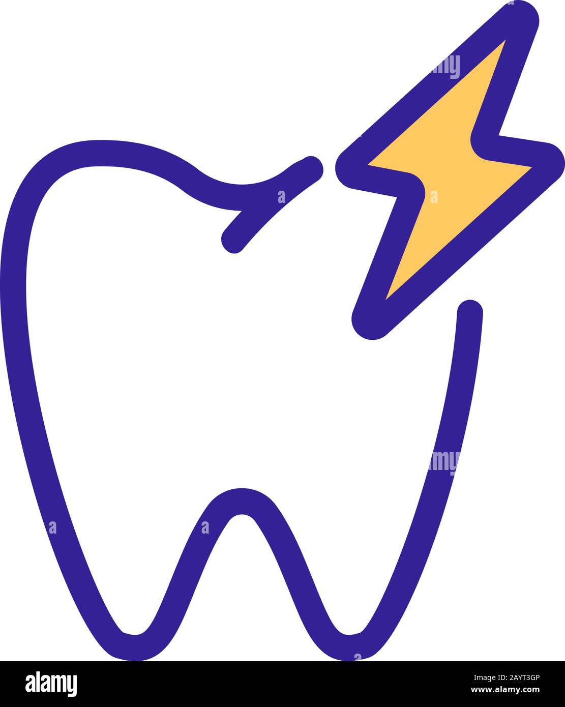toothache icon vector. Isolated contour symbol illustration Stock ...