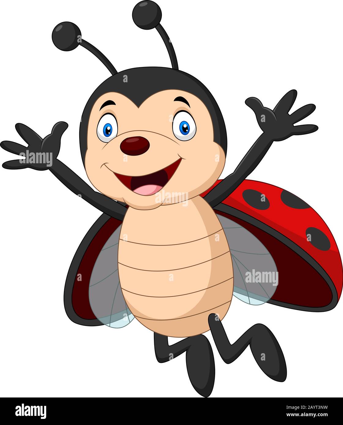 Happy ladybug cartoon waving hand Stock Vector Image & Art - Alamy