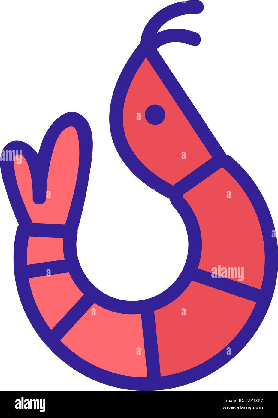 shrimp icon vector. Isolated contour symbol illustration Stock Vector ...
